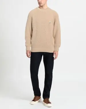GARMENT WORKSHOP Cotton Cable-knit Crewneck Sweater - Beige
