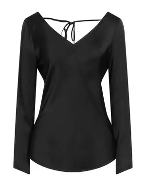 MANILA GRACE Viscose Satin Top - Black