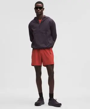 Lululemon Mile Maker Ripstop Linerless Short 6 Dare Devil