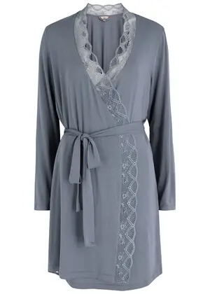 Eberjey Georgina Jersey Robe - Grey