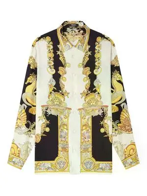 Versace Coral Theatre Silk Shirt - Gold
