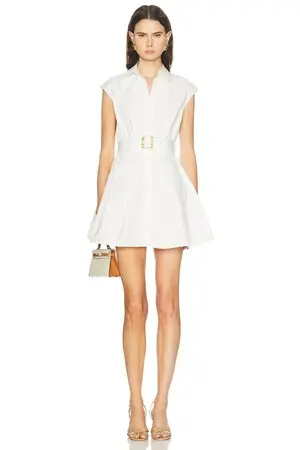 SANS FAFF Audley Trench Mini Dress - White