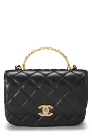 Chanel Lambskin Flap Bag With Top Handle