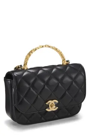 Chanel Lambskin Flap Bag With Top Handle