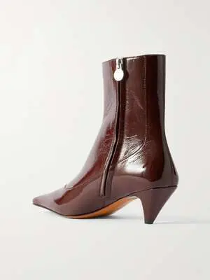 Stella McCartney Spur Glossed Ankle Boots - Chocolate