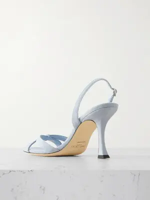 JIMMY CHOO Elsy 90 Suede Sandals - Blue