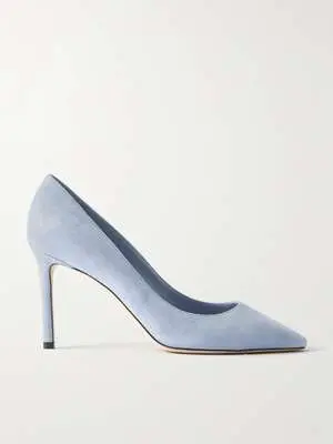 JIMMY CHOO Romy 85 Suede Pumps - Light Blue