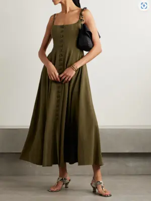 LA LIGNE Alba Woven Midi Dress