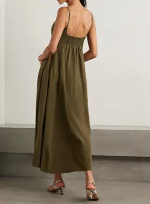 Buy LA LIGNE Alba Woven Midi Dress - Green At 49% Off | Editorialist