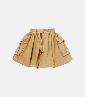 GANNI Cotton-blend Mini Skirt - Beige