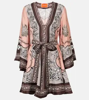 La DoubleJ Magnifico Printed Silk Twill Mini Dress - Multicoloured
