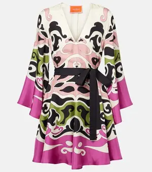 La DoubleJ Magnifico Printed Silk Twill Mini Dress - Multicoloured