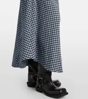 GANNI Gingham High-rise Maxi Skirt