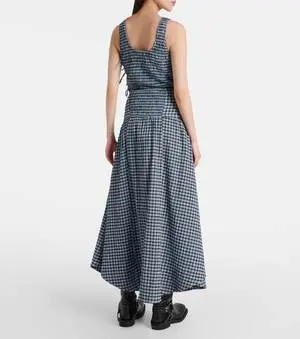 GANNI Gingham High-rise Maxi Skirt