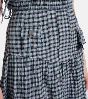 GANNI Gingham High-rise Maxi Skirt