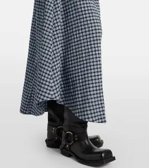 GANNI Gingham High-rise Maxi Skirt