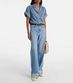 Veronica Beard Taylor High-rise Wide-leg Jeans - Blue