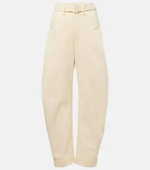 LEMAIRE Belted Barrel-leg Jeans - White