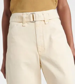 LEMAIRE Belted Barrel-leg Jeans - White