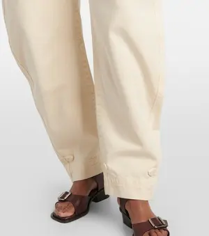 LEMAIRE Belted Barrel-leg Jeans - White