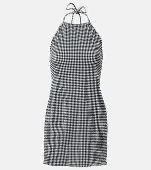 Hunza G Gingham Seersucker Minidress - Black
