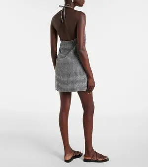 Hunza G Gingham Seersucker Minidress - Black