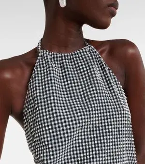 Hunza G Gingham Seersucker Minidress - Black