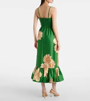 ALEMAIS Alémais Sage Floral Midi Dress