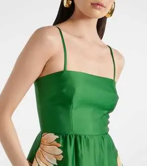 ALEMAIS Alémais Sage Floral Midi Dress