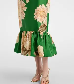 ALEMAIS Alémais Sage Floral Midi Dress