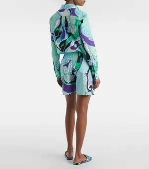 Emilio Pucci Orchidee Printed High-rise Shorts