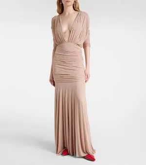 Tove Devi Semi-sheer Maxi Dress - Beige