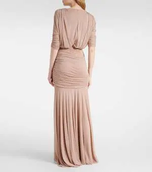 Tove Devi Semi-sheer Maxi Dress - Beige