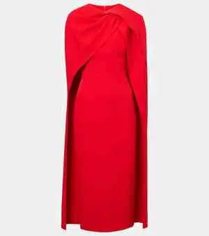 Safiyaa Cape-detail Midi Dress