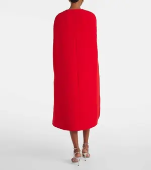 Safiyaa Cape-detail Midi Dress