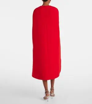Safiyaa Cape-detail Midi Dress