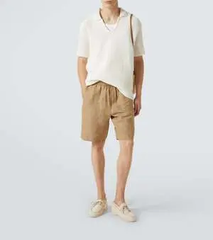 Sunspel Linen Shorts - Beige