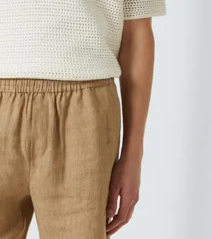 Sunspel Linen Shorts - Beige