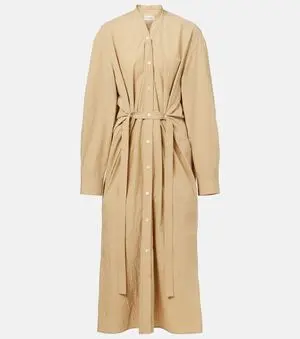 LEMAIRE Belted Cotton Shirt Dress - Beige