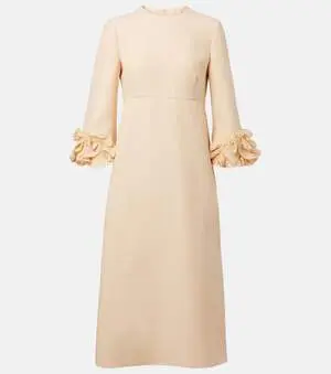Valentino Garavani Ruffled Crêpe Couture Midi Dress - Beige