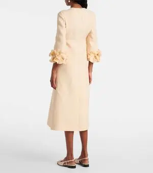Valentino Garavani Wool Silk Midi Dress - Beige