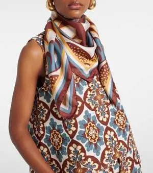 La DoubleJ Printed Silk Twill Scarf