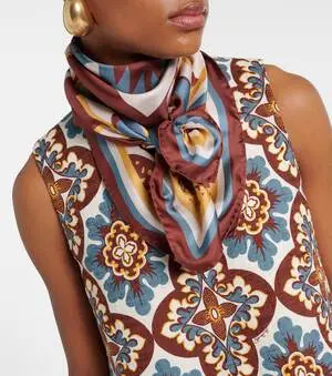 La DoubleJ Printed Silk Twill Scarf
