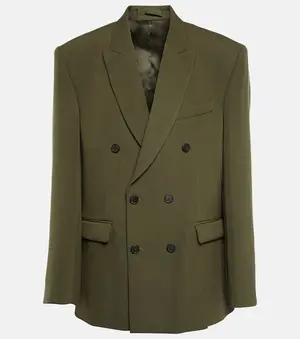 Wardrobe.NYC Double-breasted Virgin Wool Blazer - Green