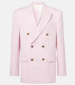 Wardrobe.NYC Double-breasted Virgin Wool Blazer - Pink