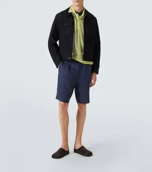 Sunspel Linen Shorts - Blue
