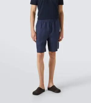 Sunspel Linen Shorts - Blue