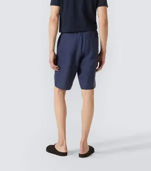 Sunspel Linen Shorts - Blue