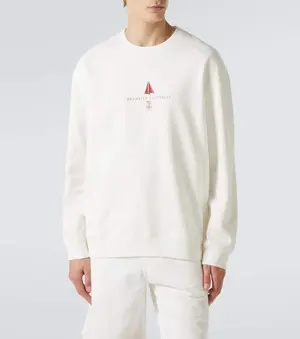 Brunello Cucinelli Logo Cotton-blend Jersey Sweatshirt