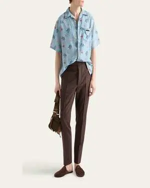 Prada Hawaiian-print Short-sleeve Shirt